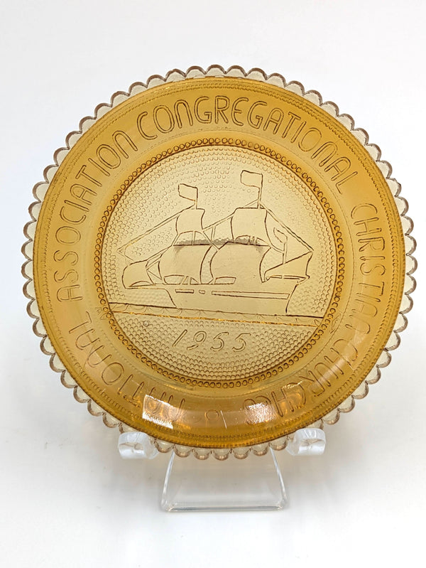 Hand Pressed Glass Cup Plate "National Association Congregational Chri ...